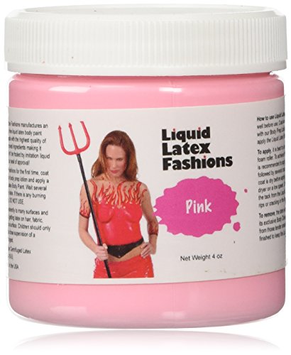 Pink 4 Oz - Liquid Latex Body Paint, Ammonia Free No Odor, Easy On and Off, Cosplay Makeup, Creates Professional Monster, Zombie Arts