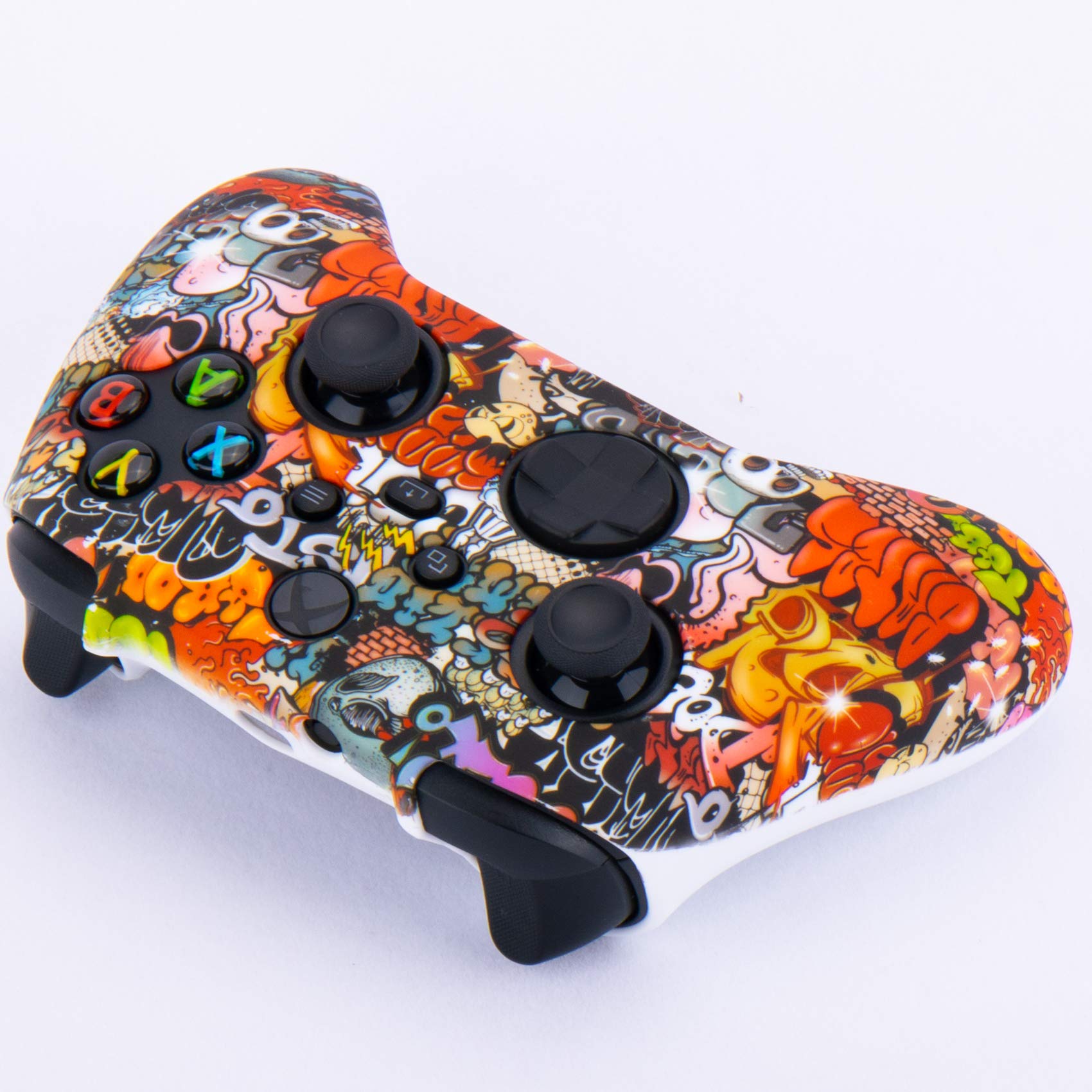 MXRC Silicone Rubber Printing Cover Skin Case x 1 Anti-Slip Customize for Xbox Series X/S Controller x 2(Street Art Pack) + Thumb Grips x 8