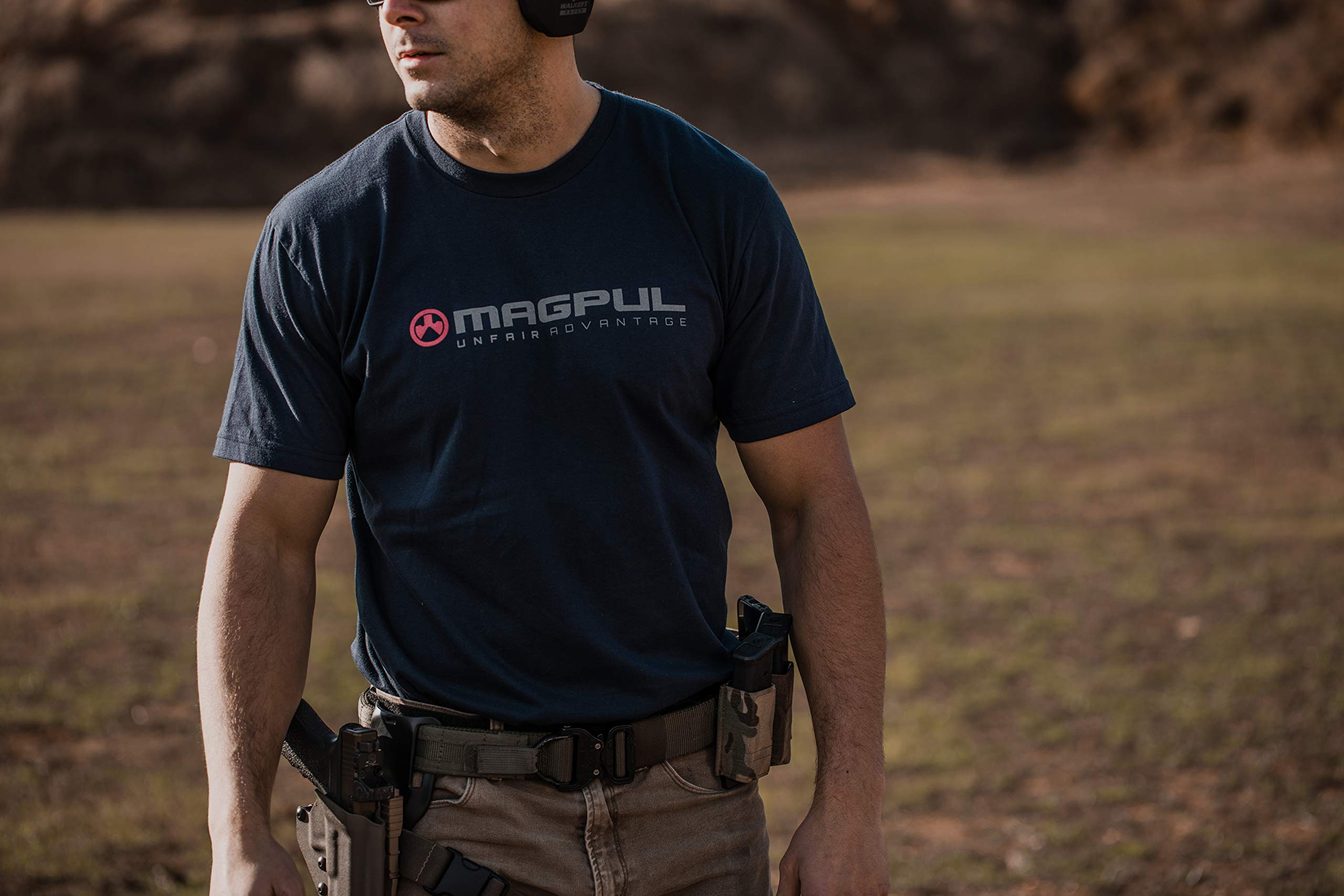 Magpul mens Crew Neck Short Sleeve T-shirt for Men Unfair Advantage Cotton T Shirt Navy 2XL, Multi, XX-Large US
