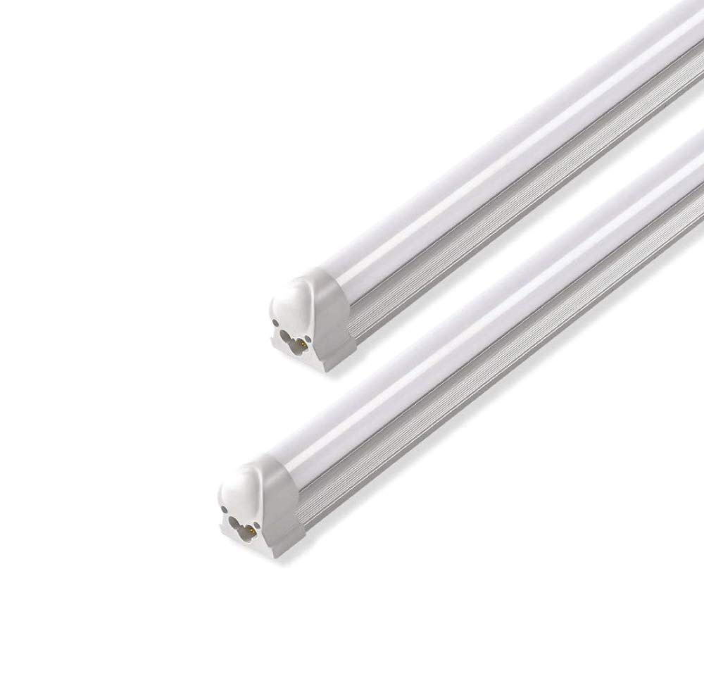 LED Integrated T8 Shop Light - Hanging or Surface Mount- High Output - 19 Watt - 1900 Lumens - 4000K Cool White - 4 Feet - 2 Pack