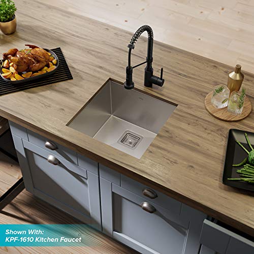KRAUS Pax 18 1/2-inch 18 Gauge Undermount Single Bowl Stainless Steel Kitchen Sink, KHU19