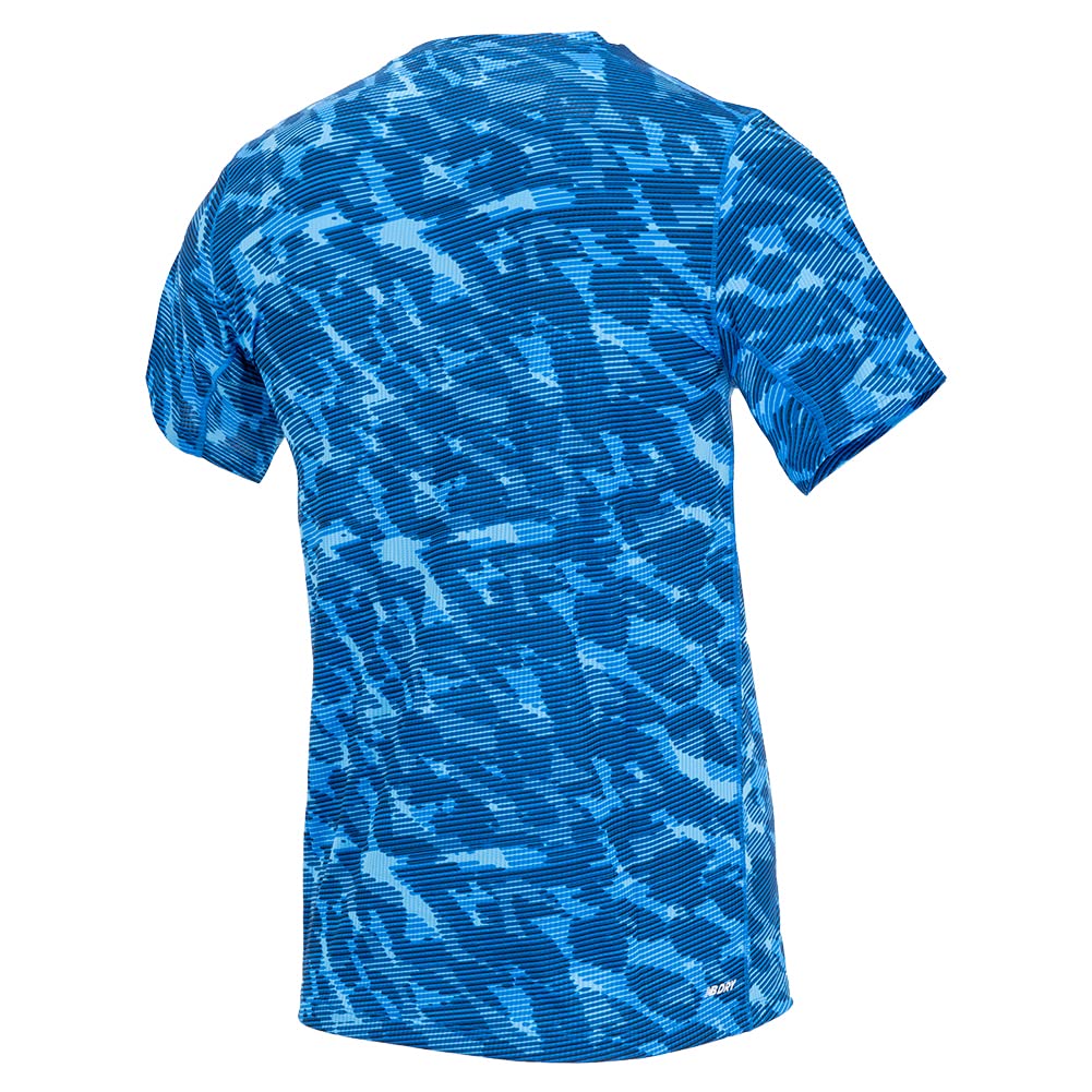 New Balance Men's Tenacity Tee, Serene Blue Print, X-Large