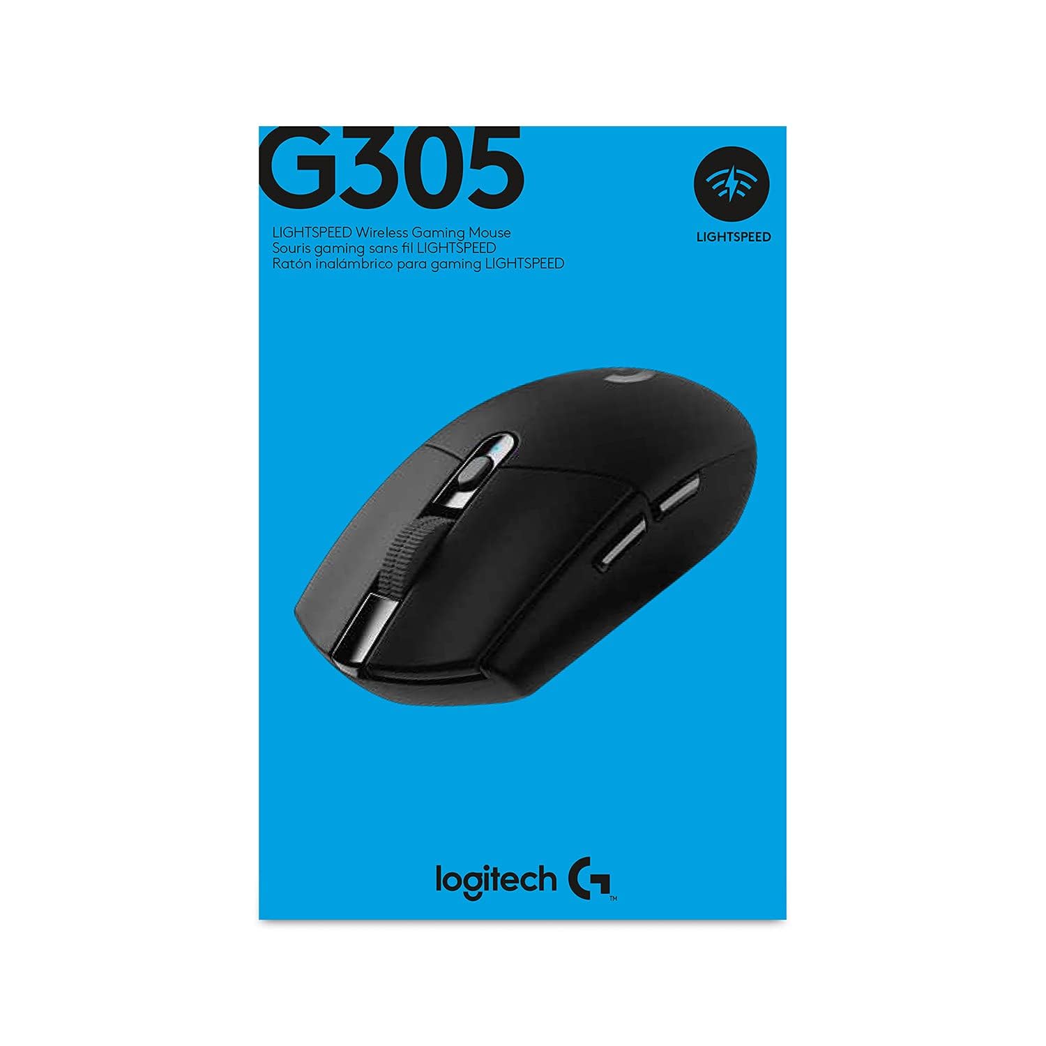 Logitech G305 Lightspeed Wireless Gaming Mouse, Hero 12K Sensor, 12,000 DPI, Lightweight, 6 Programmable Buttons, 250h Battery Life, On-Board Memory, PC/Mac - Black