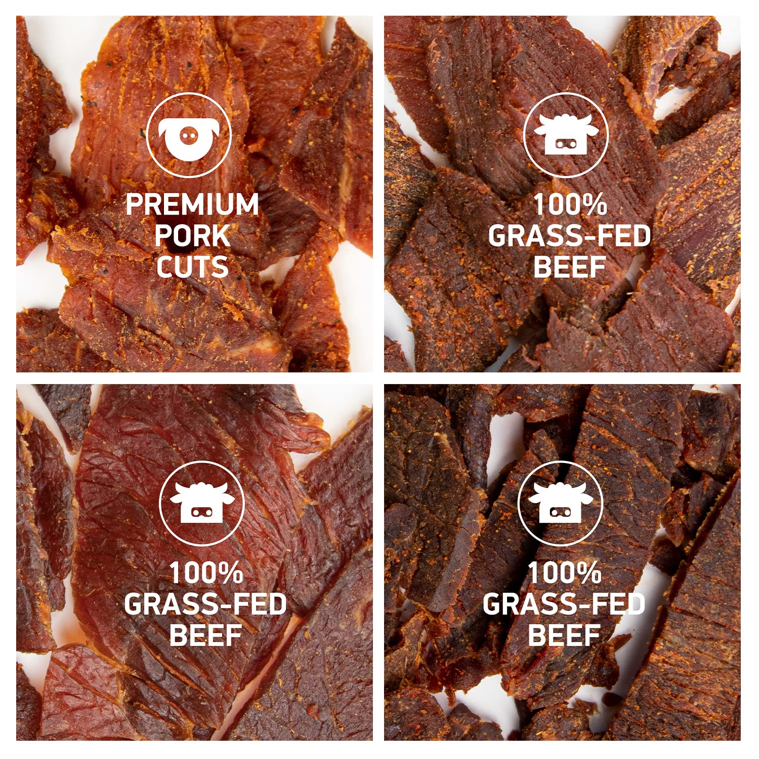 KRAVE All Natural Beef Jerky and Pork Jerky Variety Flavors - Protein Packed Snacks Roasted for Maximum Flavor - Gluten Free - 2.7 Ounce (Pack of 4)