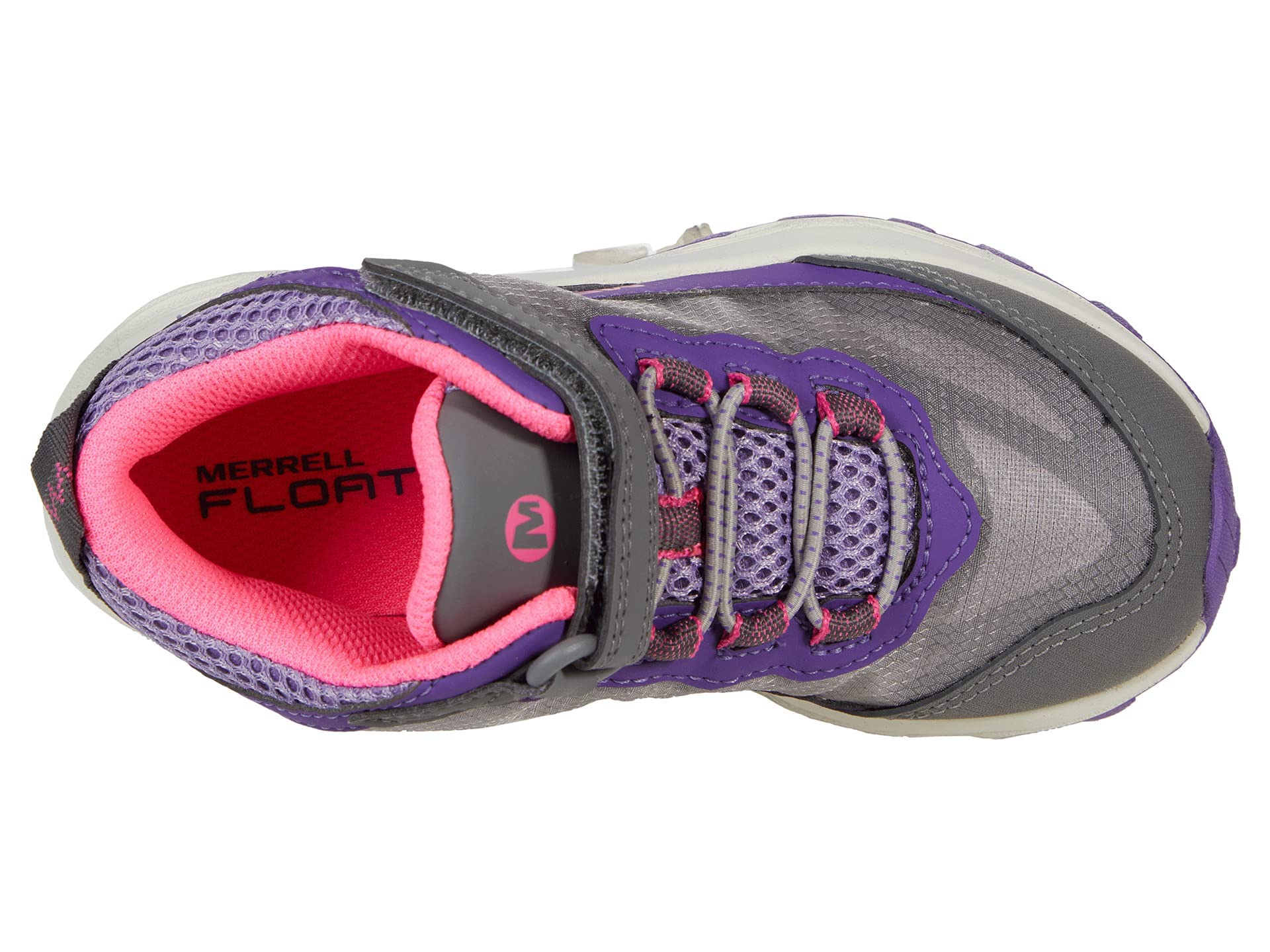 Merrell Moab Speed Mid Alternative Closure Waterproof Hiking Boot, Grey/Pink/Purple, 5 US Unisex Big Kid