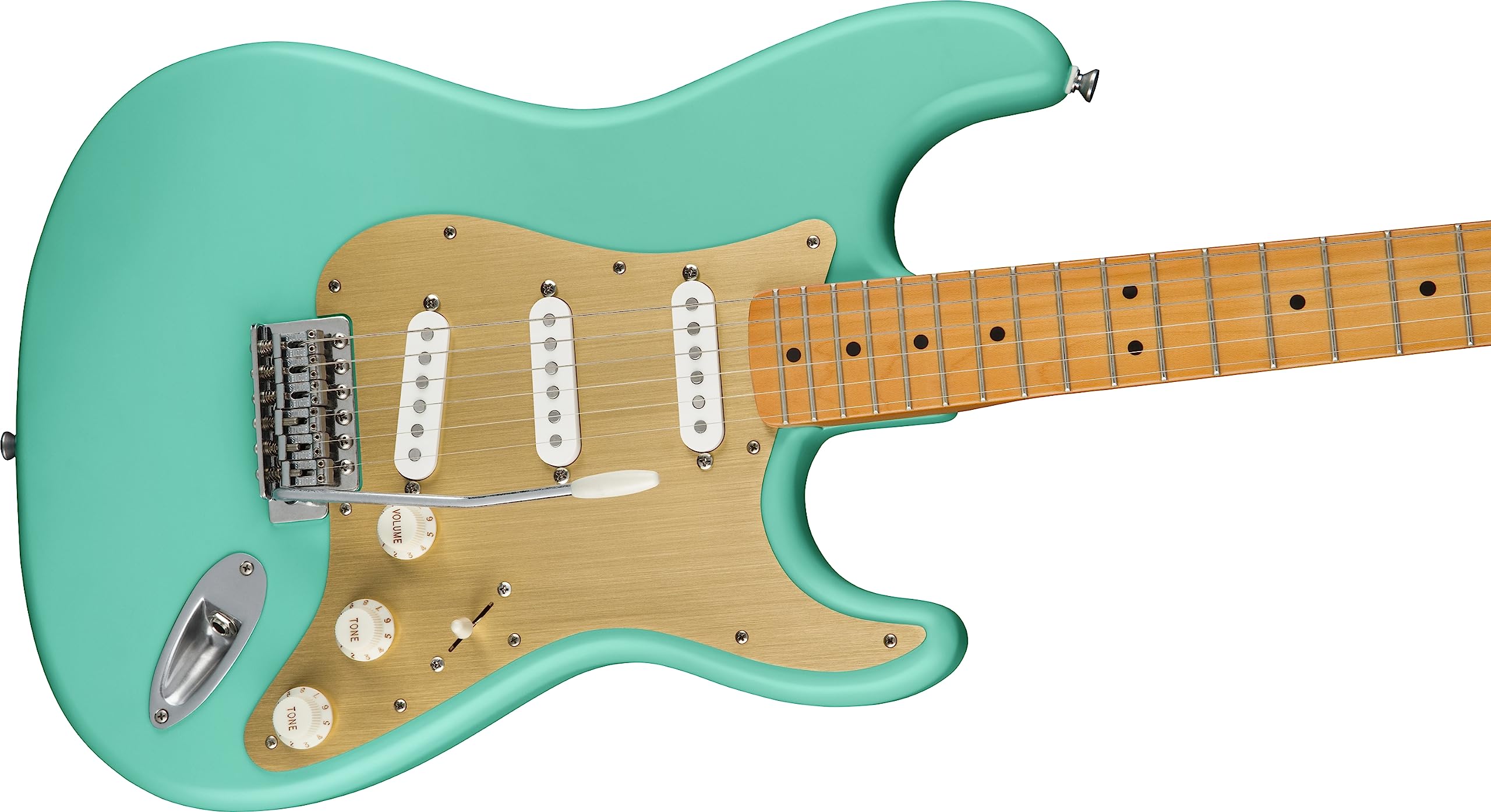 Squier 40th Anniversary Gold Edition Stratocaster Electric Guitar, with 2-Year Warranty, Lake Placid Blue, Laurel Fingerboard