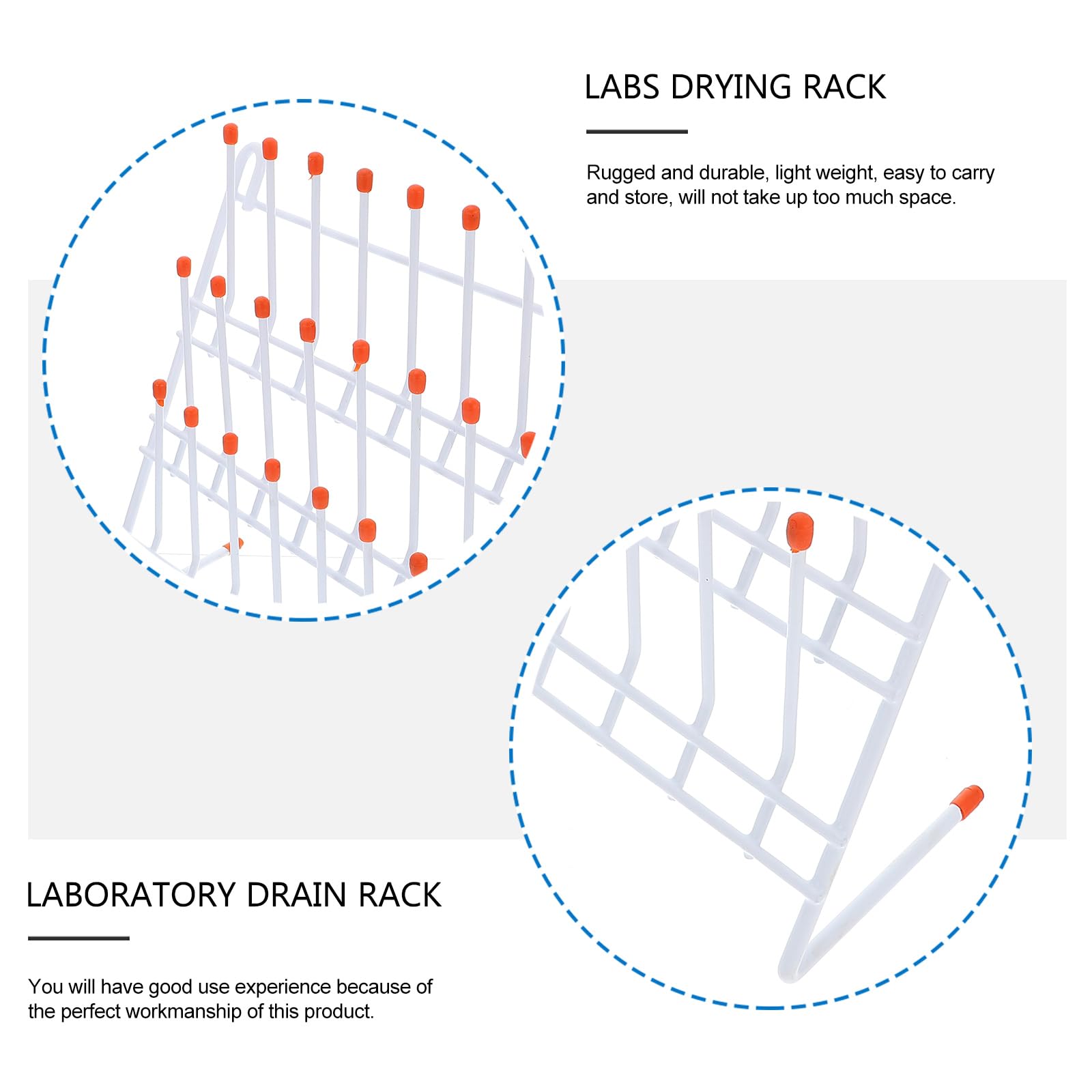 VILLCASE Drying Rack for Lab 24 Pegs Lab Glassware Rack Steel Wire Glassware Drying Rack Wall- Mount/ - Lab Glass Drying Rack White Cleaning for Laboratory Utensils