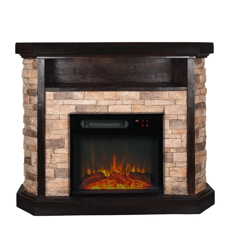 LIVILAND 39 in. Magnesium Oxide Freestanding Electric Fireplace in Tan