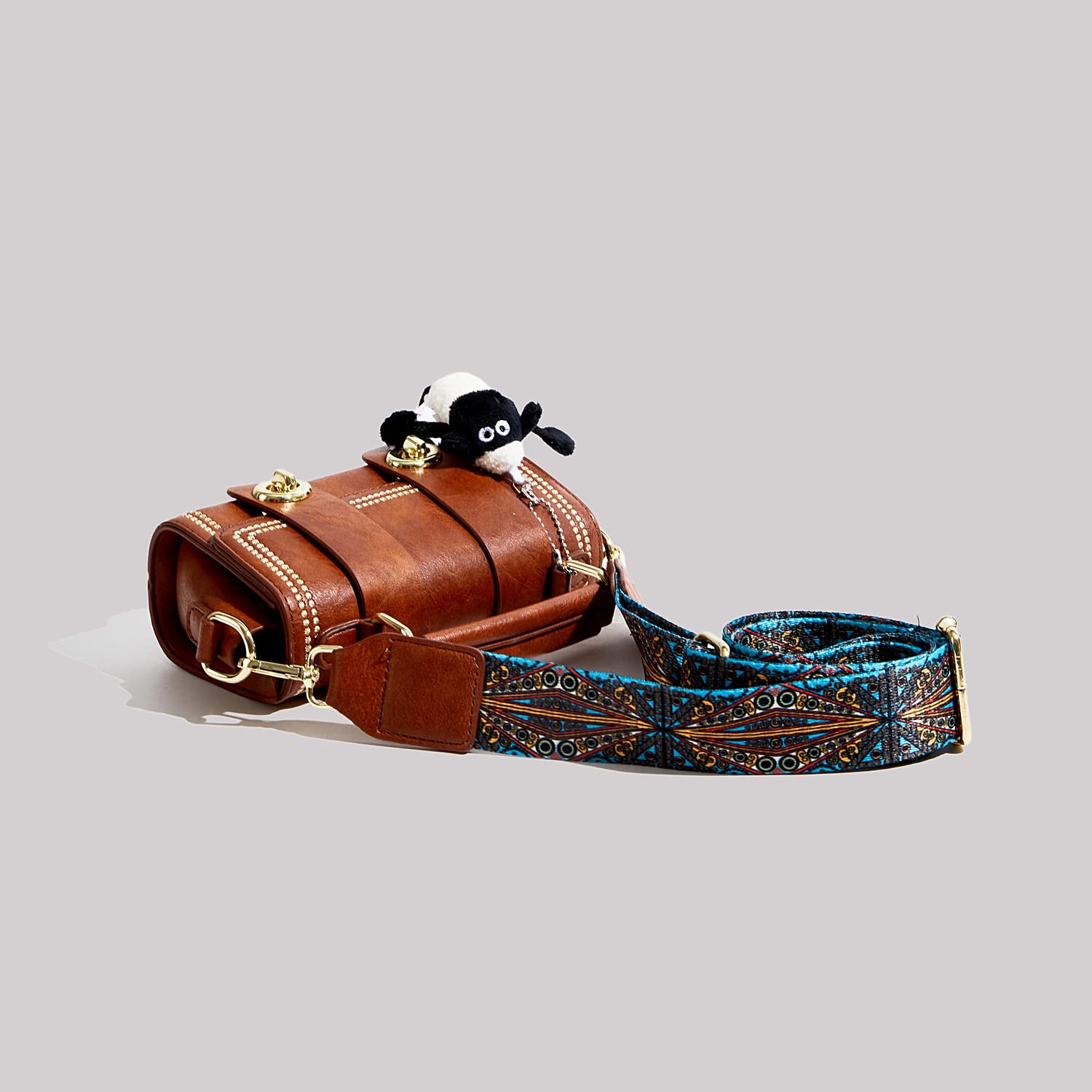 Small Crossbody Bags for Women Cell Phone Purse Suede Handbag with Print Adjustable Shoulder Strap