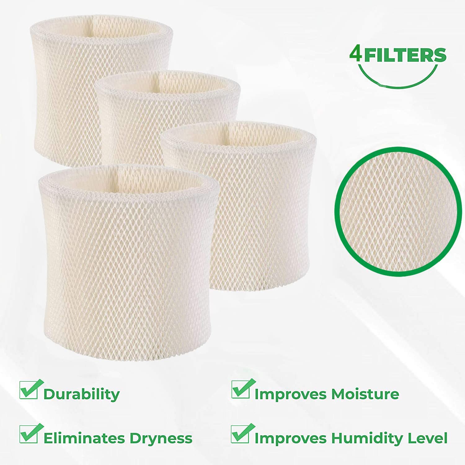 Lxiyu 4-Pack Replacement for Emerson MAF2 Moist air Wicking Humidifier Filter Designed to Compatible with Emerson Part # MAF2 & Kenmore Part # 15508, Noma Part #EF2.