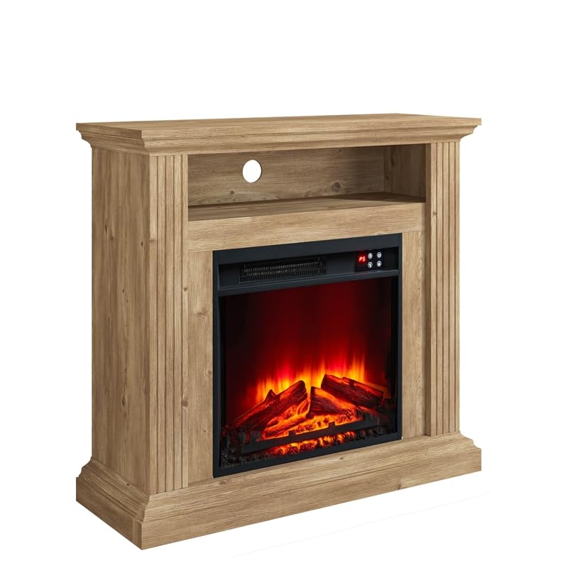 LIVILAND Cozy 32" Freestanding Electric Fireplace - Tuscan Walnut