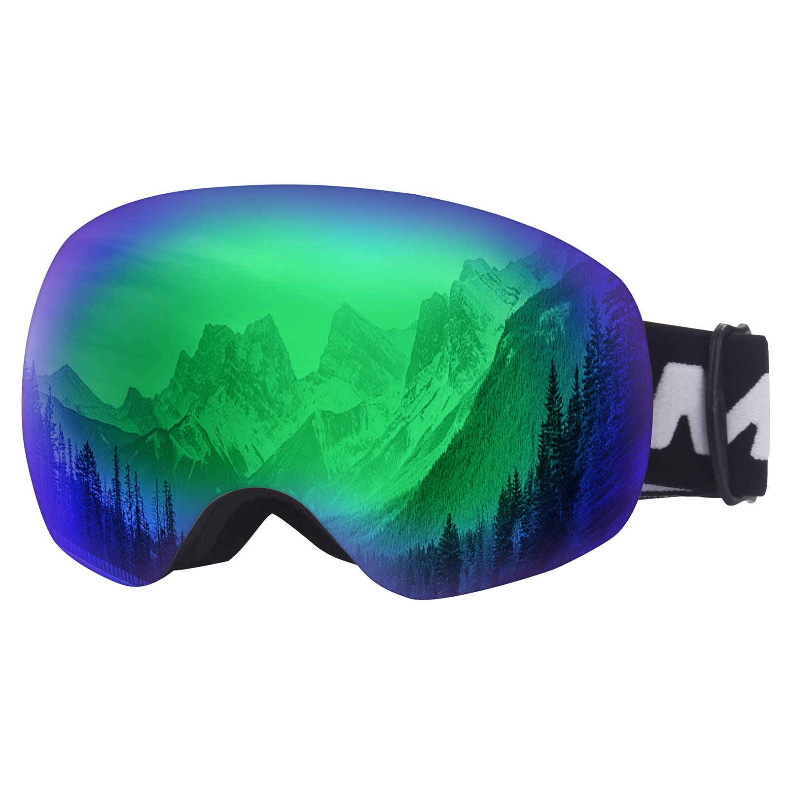 SKYWAY Ski Goggles,OTG Snow Snowboard Goggles for Men Women Snowmobile Skiing Skating SS6002 (Black Frame/Orange Lens)