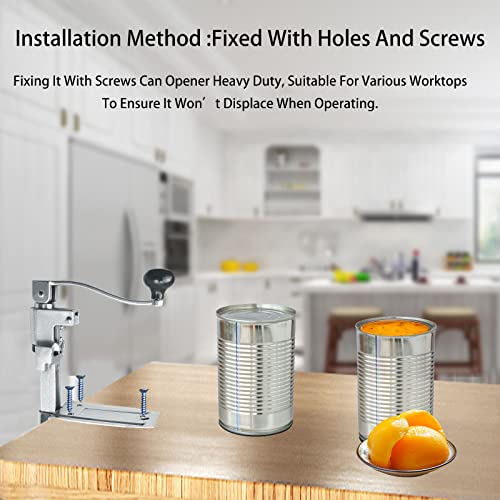 Simple Project Commercial Can Opener, 18”Table Manual Can Opener With Base, For Restaurants, Hotels, Bars, Military Can Opener, Swing Away & Heavy Duty Can Opener - cast steel