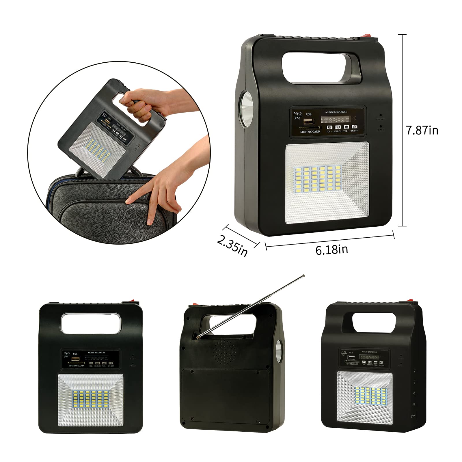 Solar Generator with Panels Included, Portable Power Generators Station 12000mAh with 3 LED Lamps, Emergency Solar Powered Generator for Home Use Camping Emergency Power Supply