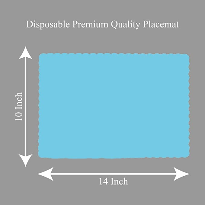 Scarsdale Supplies 10 x 14 Paper Placemats with Scalloped Edges | Disposable Converting Dining Table | Decorative, 10 x 14 inches