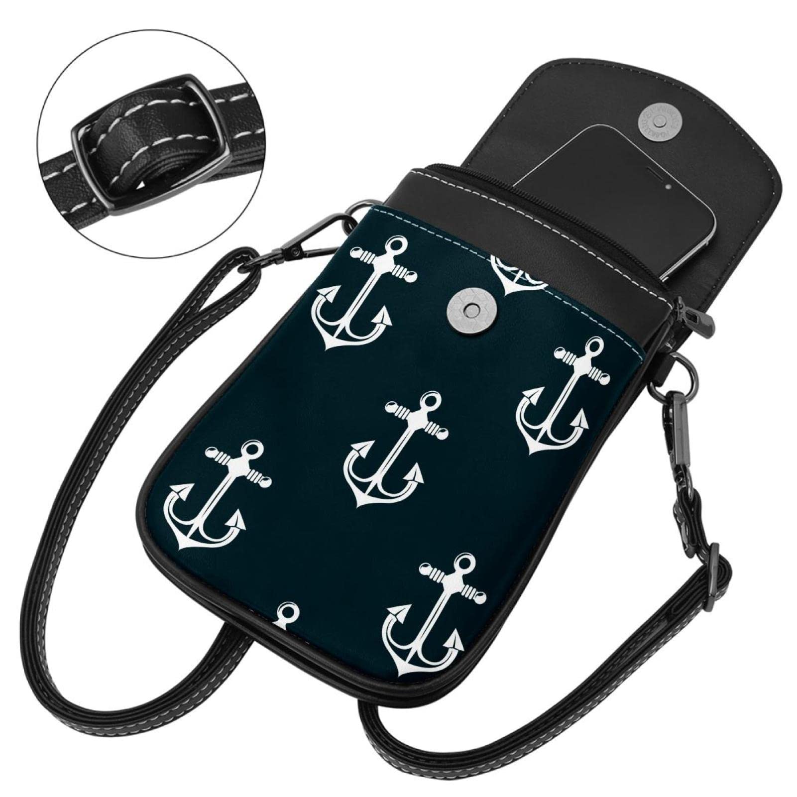 Small Crossbody Cell Phone Purse for Women,Anchor pattern,Cellphone Bags Handbags Shoulder Bag Purse