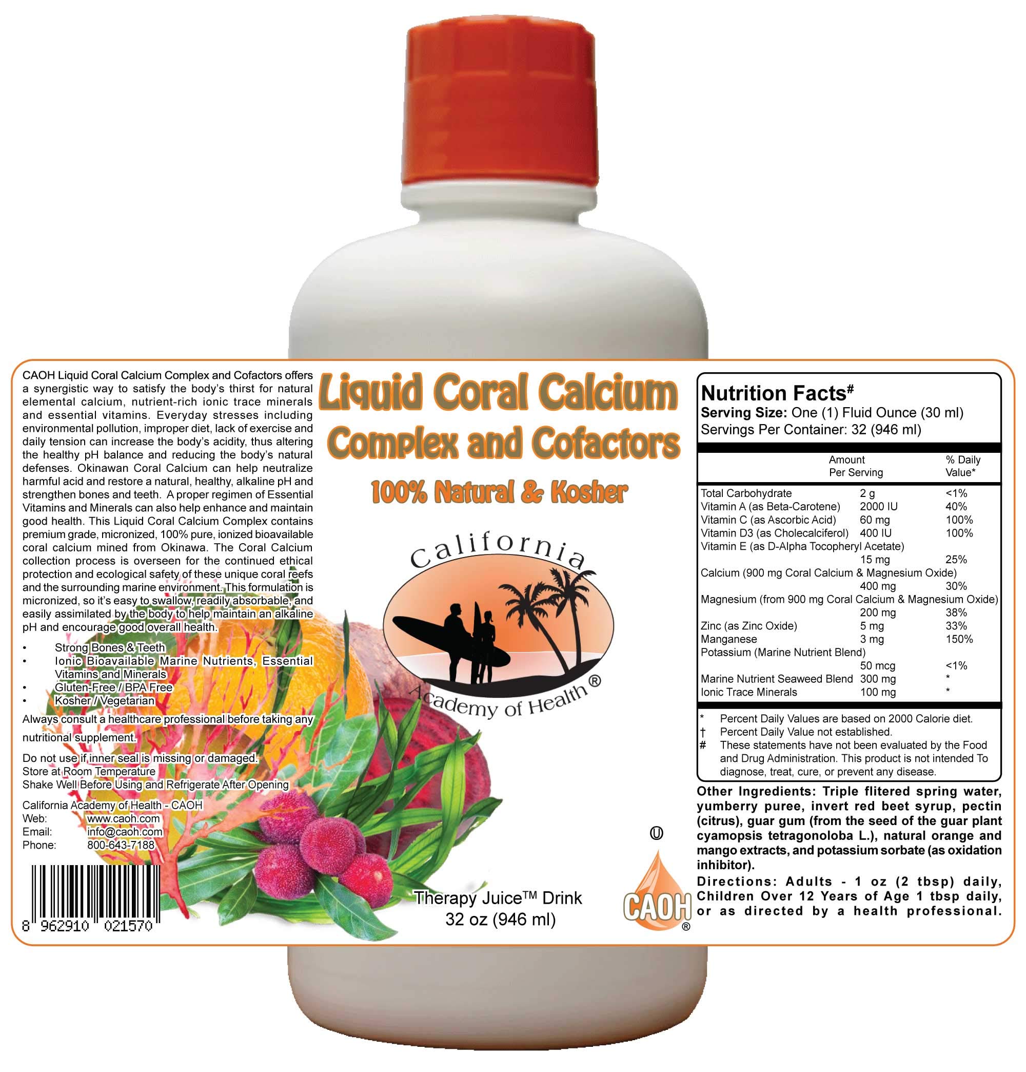 Liquid Coral Calcium Complex and Cofactors 32 oz from CAOH