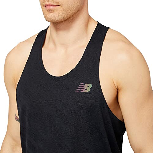 New Balance mens Q Speed Jacquard Singlet Shirt, Black, X-Small US