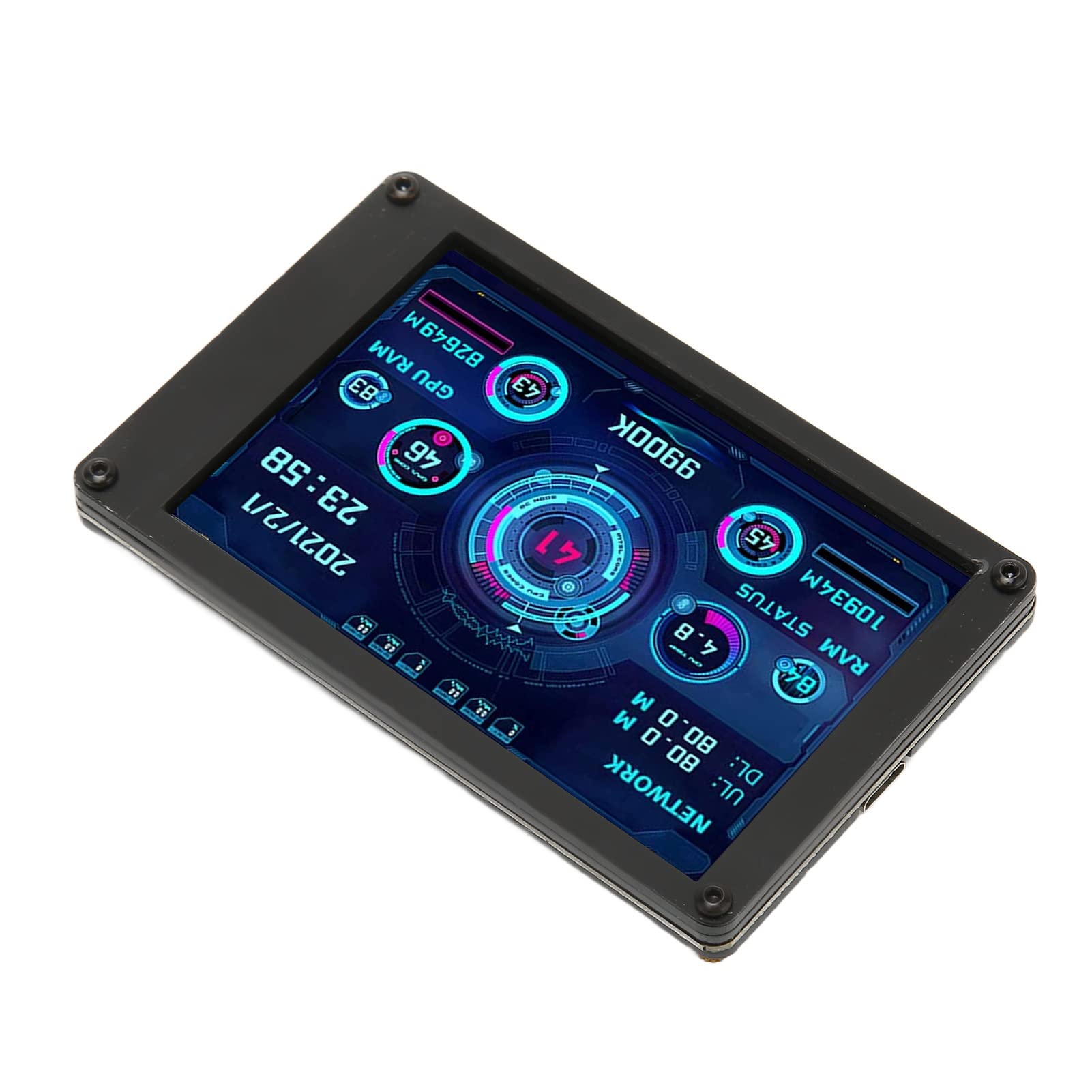 VINGVO CPU Data Monitor, 3.5 Inch Energy Saving Clear Image Mini USB IPS Display for Office