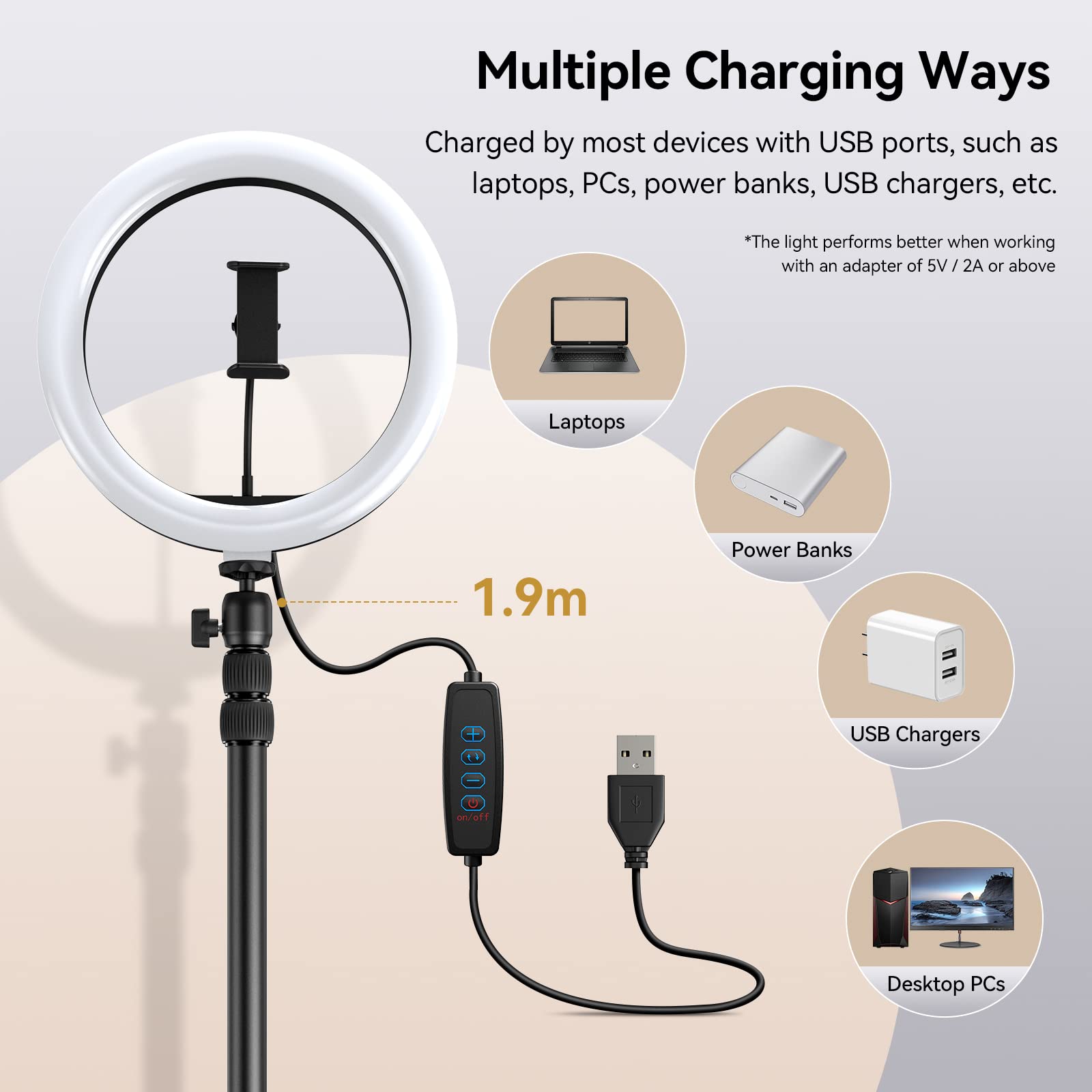 SmallRig Desktop Ring Light for Computer, Streaming Light with Desk Clamp and Phone Holder, for Vlogging, Live Streaming, Video Recording, Zoom Meetings, Gaming, YouTube, Tiktok 3998