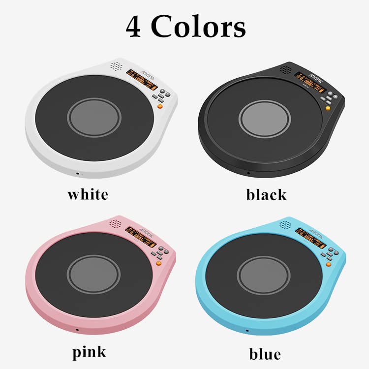 Smart Electronic Drum Pad with Display Metronome Speed Vocal Count Rechargeable Pink