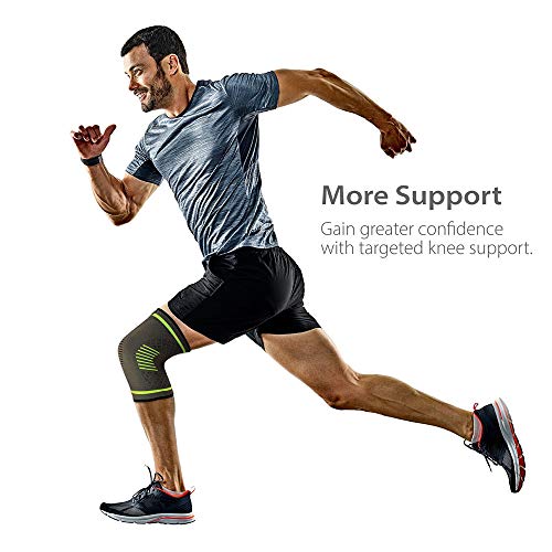Lour Compression Knee Sleeve, Single Wrap - Braces and Supports Knee for Pain Relief, Meniscus Tear, Arthritis, Injury, Running - Best Knee Sleeve