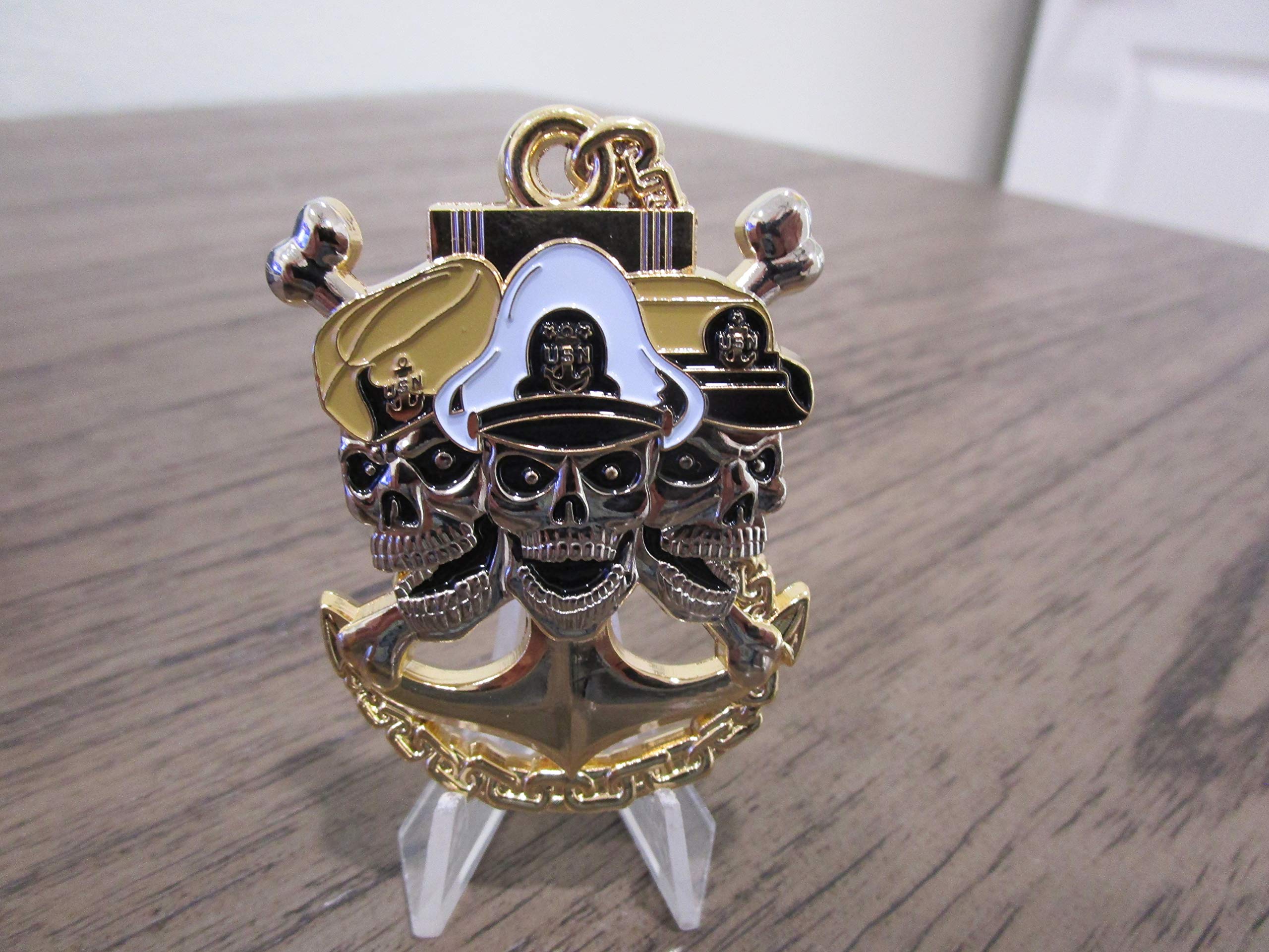 United States Navy Ask The Chief 3 Skulls Chief Petty Officer Challenge Coin