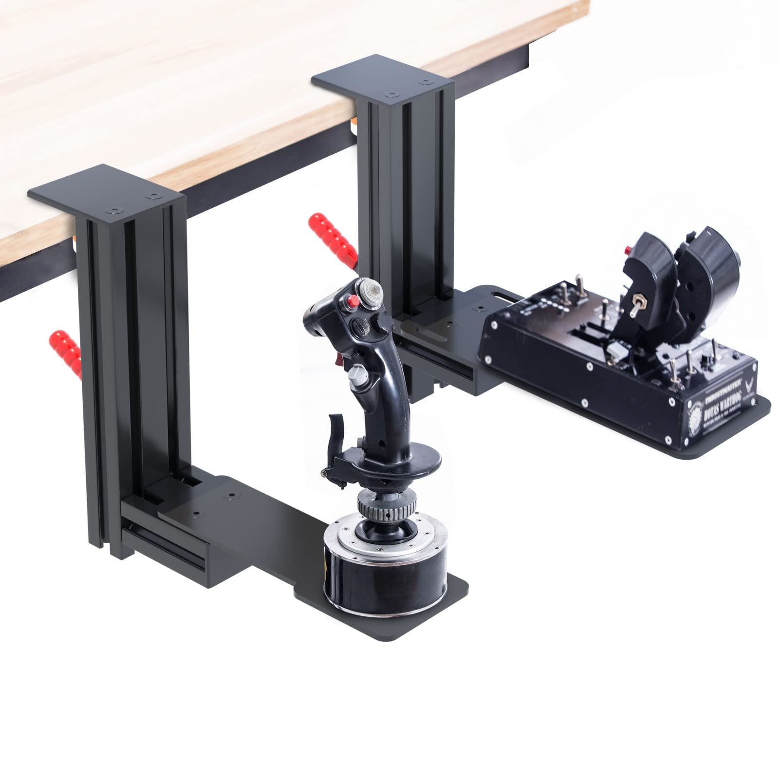 Meza Mount-Set of 2 Hotas Desk Mount for The Flight Sim Joystick Mount Compatible with Thrustmaster Warthog/WinWing Orion 2,Adjustable height and position Hotas Mount,Flight Joystick Mount