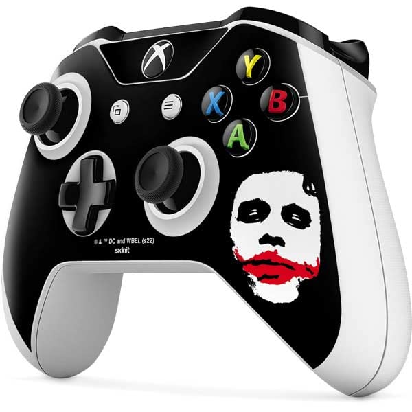 Skinit Decal Gaming Skin Compatible with Xbox One S Controller - Officially Licensed Warner Bros Smeared Joker Design
