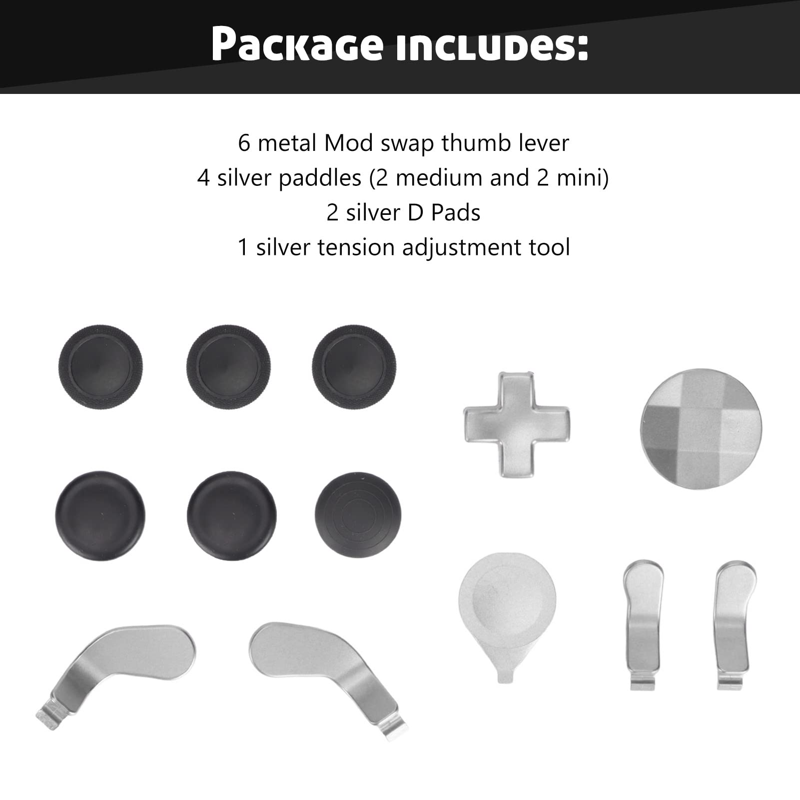ReplacementAccessoryKit, Silver Comfortable Touch Metal Professional ControllerAccessoryParts Easy to Install for Game Controller