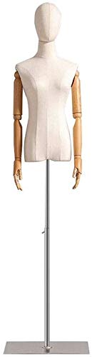 Mannequin Torso Mannequin Dress Form Torso Apparel Jewelry Display Stand Female Tailors Dummy Dressmakers Dummies Fashion Torso Body Display Bust with Solid Wood Arm Rotatable (A Large)