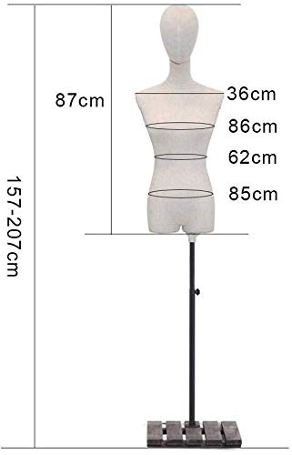 Mannequin Torso Mannequin Dress Form Torso Female Tailors Dummy Dressmakers Dummies Fashion Students Display Bust with Solid Wood Arm Height Adjustable for Apparel Jewelr