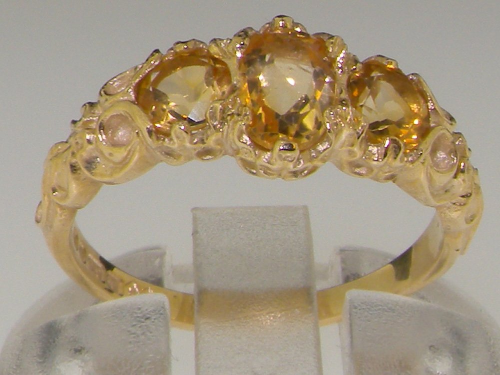 LetsBuyGold 10k Yellow Gold Real Genuine Citrine Womens Band Ring - Size 7