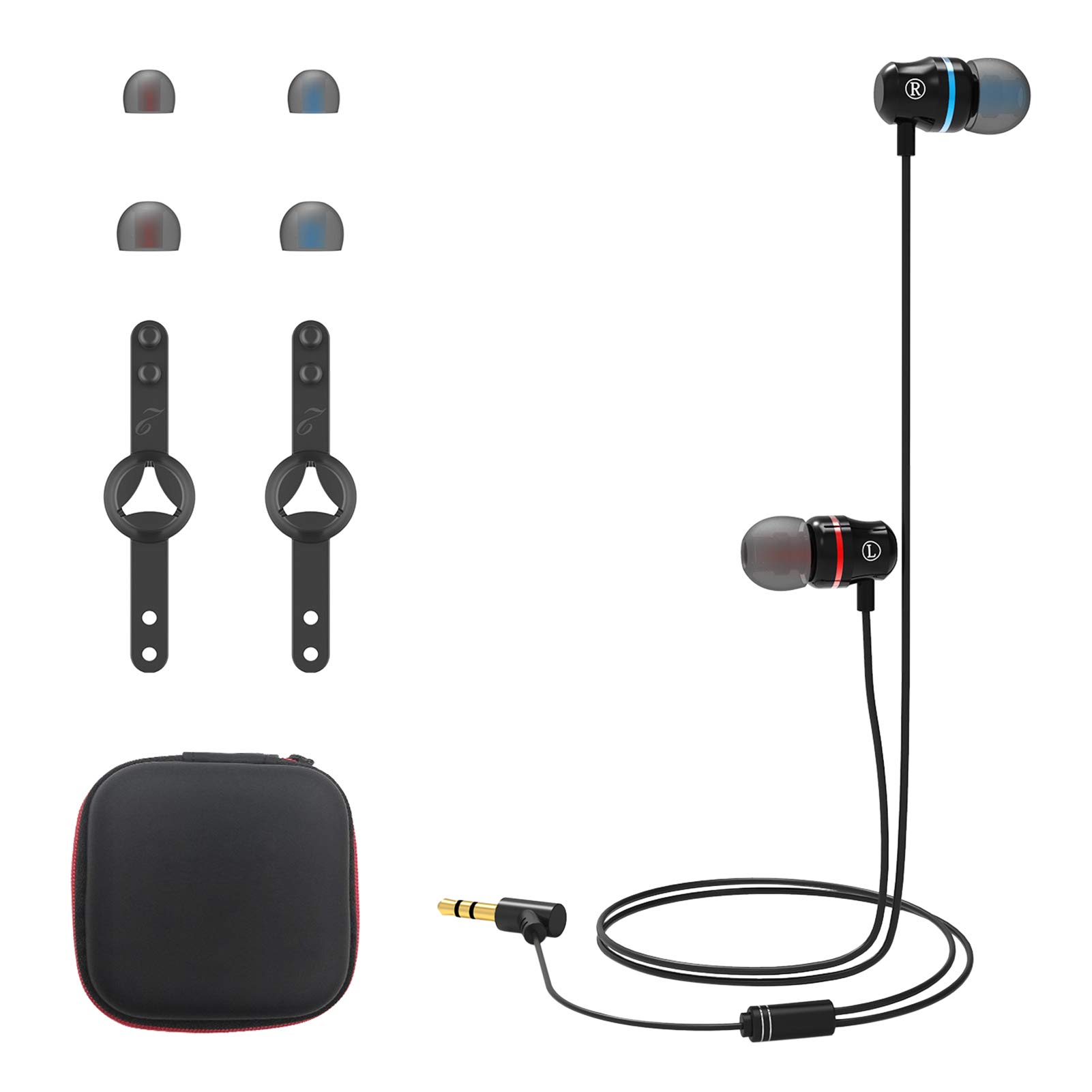 Meijunter Noise Isolating Headphones Jack Cord Cable for Oculus Quest 2 VR Headset - Silicone Earbuds with Storage Bag