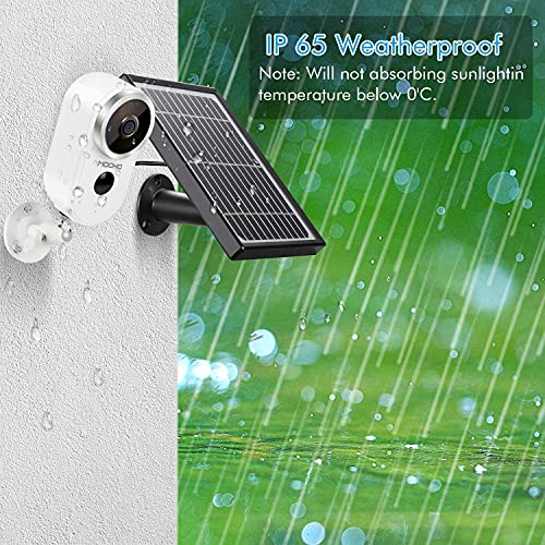 Solar Panel Compatible with DIHOOM Wireless Rechargeable Battery Security Camera, IP65 Waterproof Solar Panel with USB Cable, Non-Stop Power Supply for Wire Free Outdoor Indoor WiFi Camera