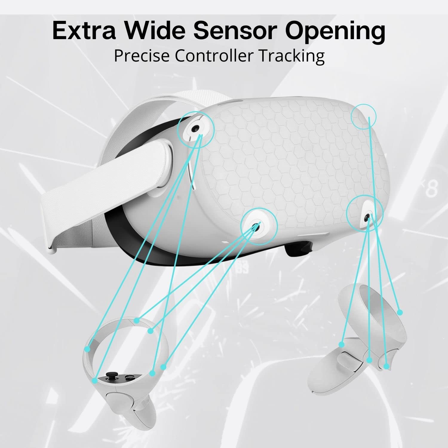 TNP VR Cover for Oculus Quest 2 Cover - Transparent Silicone VR Cover for Oculus Quest 2 Protective Cover - Anti Scratch Dust Bump Oculus Protective Cover