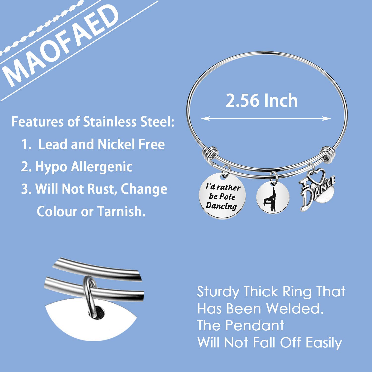 MAOFAED Dance Gift Pole Dancing Gift I’d Rather Be Pole Dacing Bracelet Dancer Gift Pole Dance Coach Gift Dancer Gift (rather pole dancing)