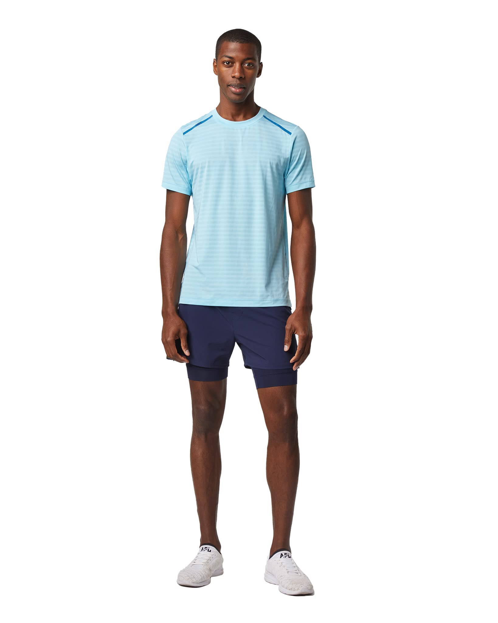 Rhone Men's Swift Short Sleeve, Lightweight Running and Workout Shirt with Anti-Odor, Moisture Wicking Technology (Castaway, Small)