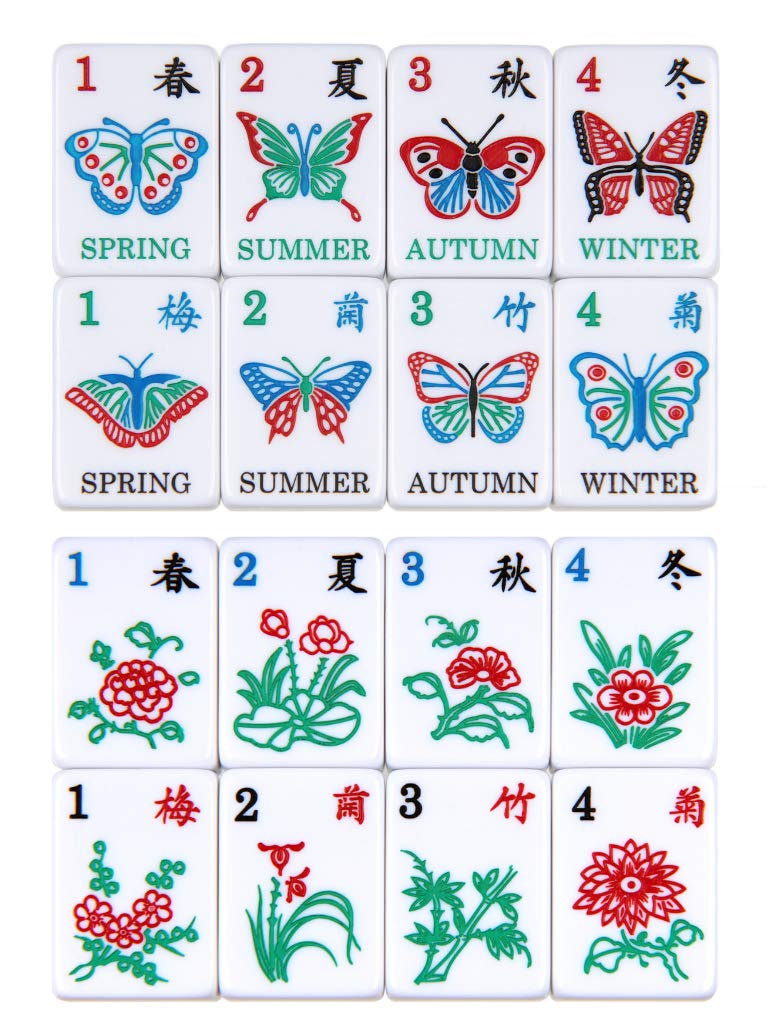 Linda Li New! - American Mahjong Set The Artisan Collection: Butterfly Series β in Black Poppy Soft Bag