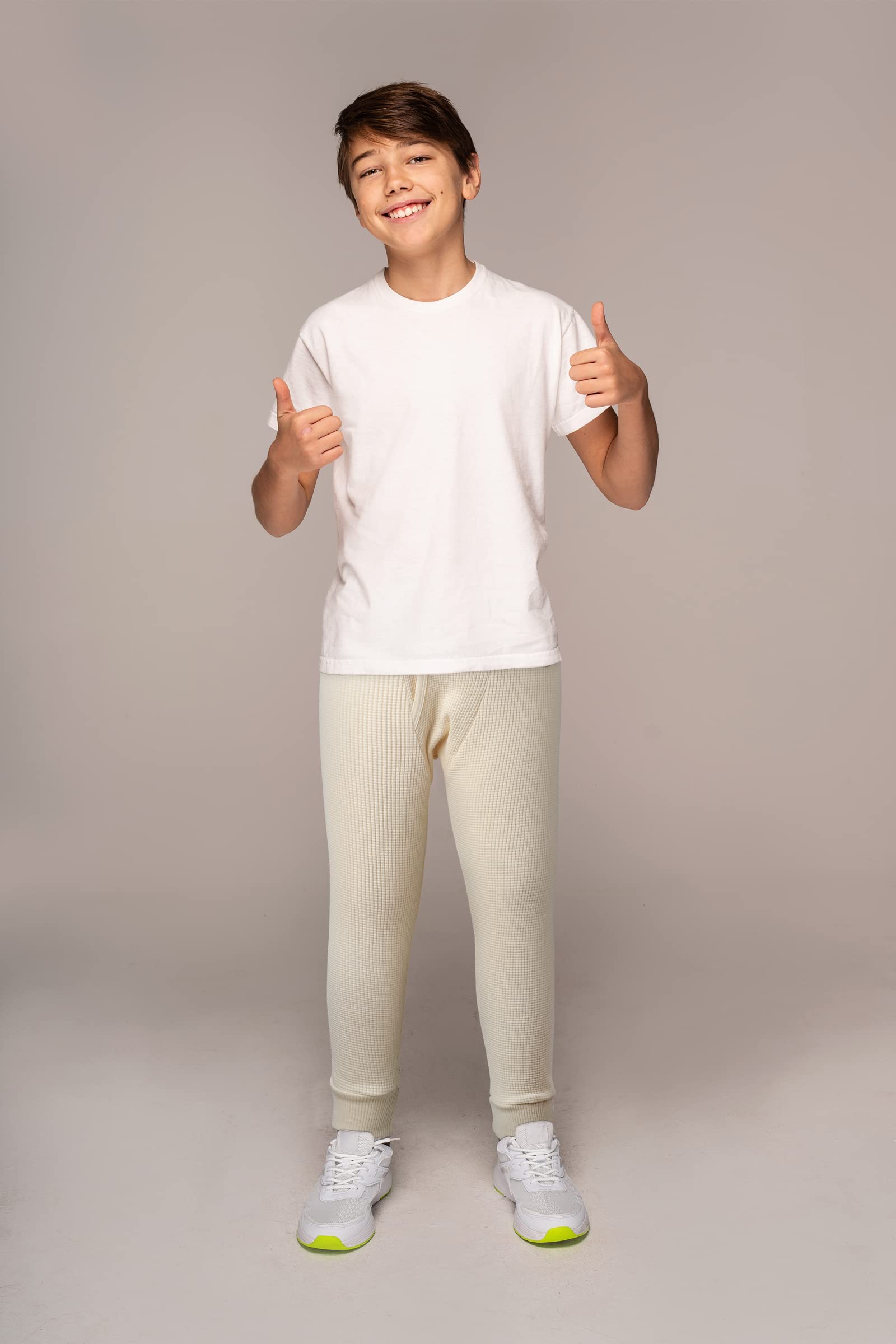 Resinta 3 Pack Boys Thermal Waffle Bottom Underwear Waffle Knit Pants Winter Base Layer Bottoms Pants for Boys