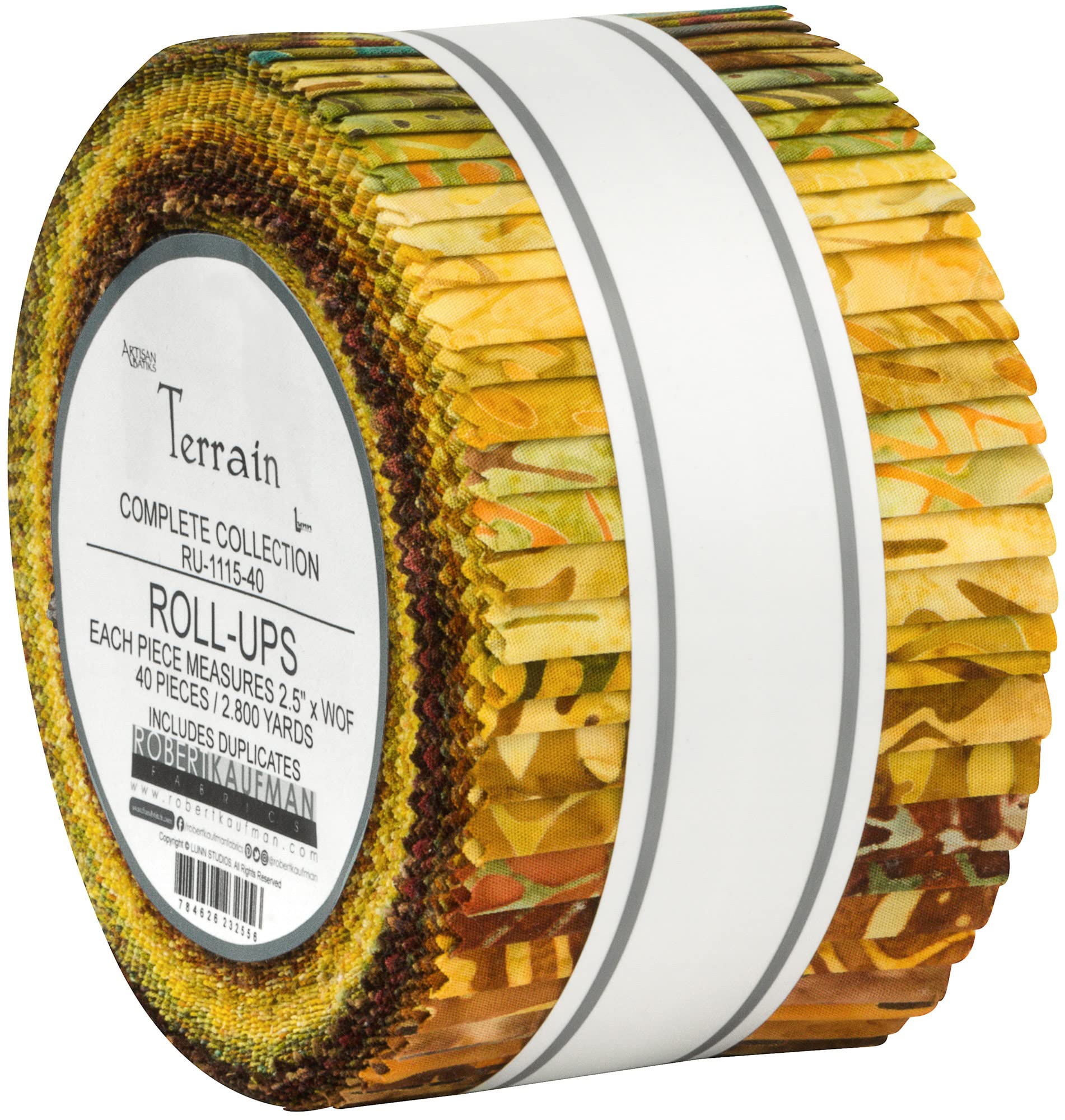 Lunn Studios Artisan Batiks Terrain Roll Up 40 2.5-inch Strips Jelly Roll Robert Kaufman RU-1115-40