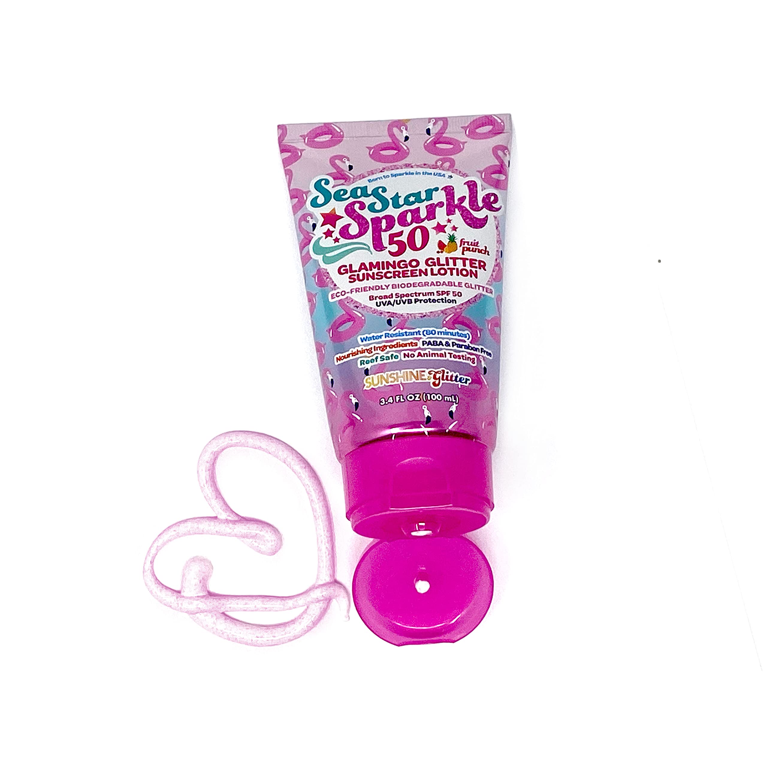 Sea Star Sparkle Pink Glamingo SPF 50 Biodegradable Glitter Sunscreen