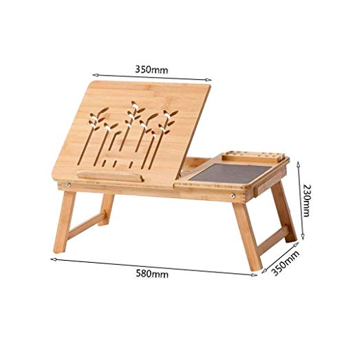 LIUZH Laptop Stand, Natural Flower Lap Tray Foldable Breakfast Serving Bed Tray Lap Desk with Tilting