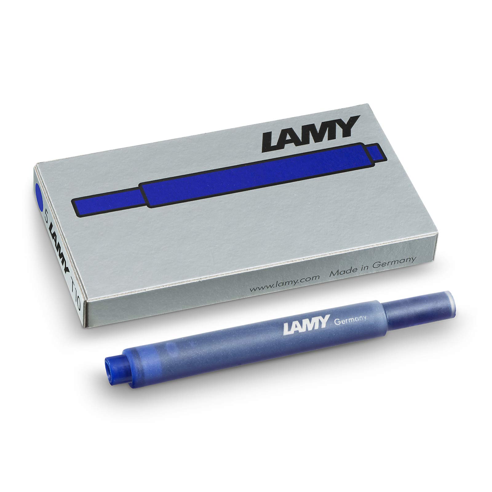 Lamy AL-Star (Medium Nib) Fountain Pen + 5 Blue Ink Cartridges + Pen Sleeve - Graphite Grey