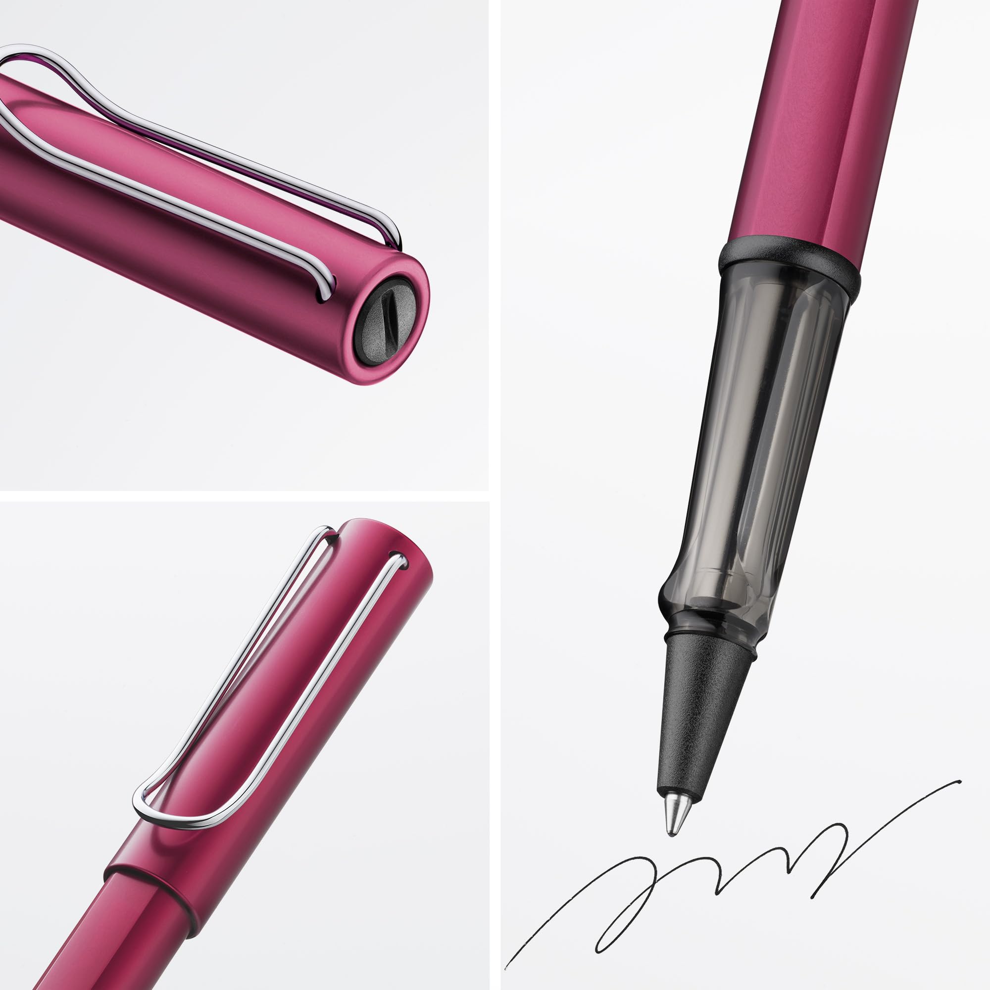 Lamy AL-star black purple - Rollerball Pen pen with transparent, ergonomic grip & line width M - lightweight aluminum body - including rollerball refill M 63 in black
