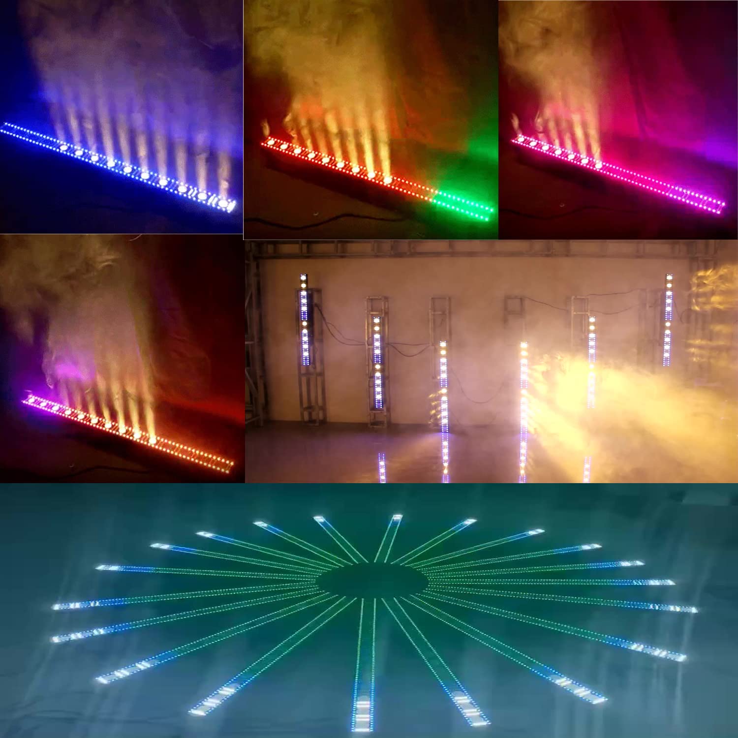 Stage Light, LED wash light bar with pixel mapping Beam Lights Sound Activated Up Light DMX Controlled for Halloween Christmas Wedding Church Party DJ Stage Lighting (TF-PB1203 1pc)