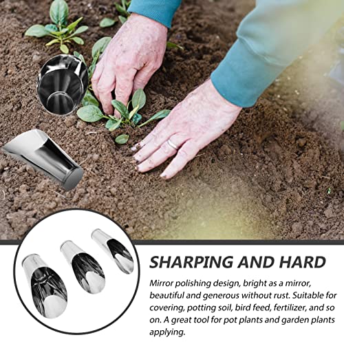 Yardwe 9pcs Silver Pot Care Vegetation Weeding Scoops Metal The Accessories Garden Cleaner Tools Scoop: Tool Spade Ceramic Rake Bonsai Cups Miniature Potted Bucket Home Steel Scoopers