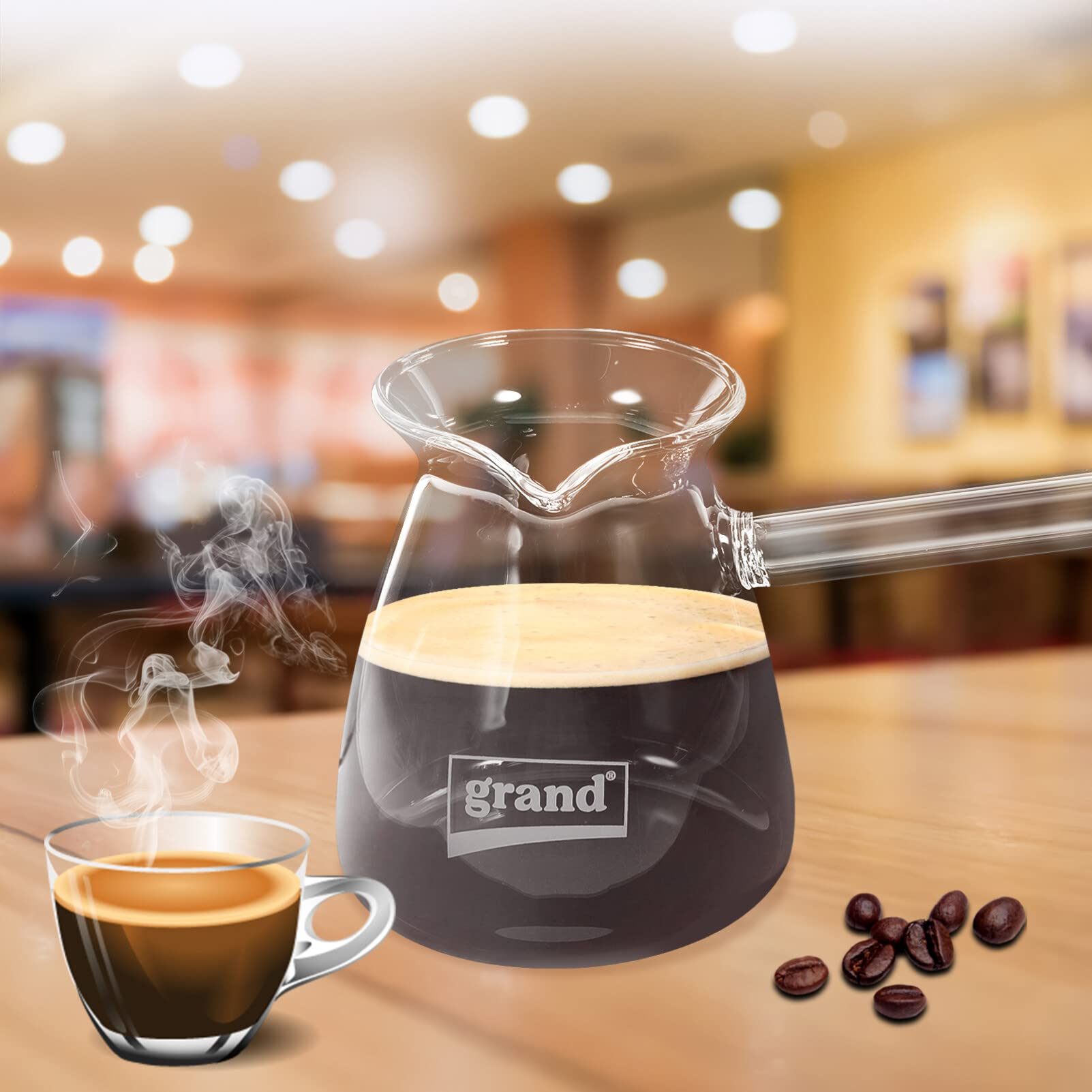 Operitacx 1pc Side Handle Coffee Maker Organic Coffee Decaf Espresso Ground Chocolate Heater Butter Melt Pot Coffee Pot Blueberries Organic Pans Boiler Household Pot Glass Arab Milk Foam Cup