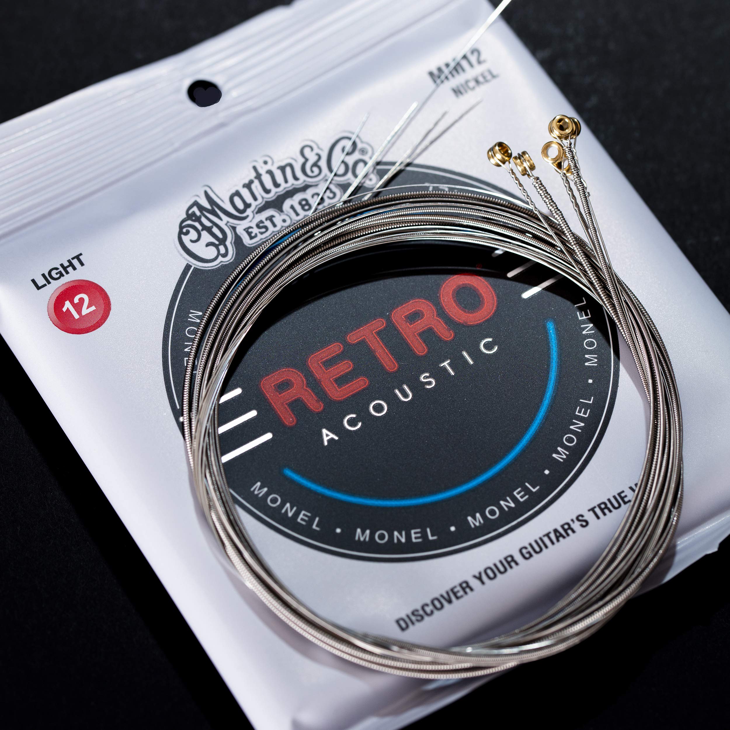 Martin Retro Acoustic MM12 Light-Gauge Guitar Strings, Monel Nickel