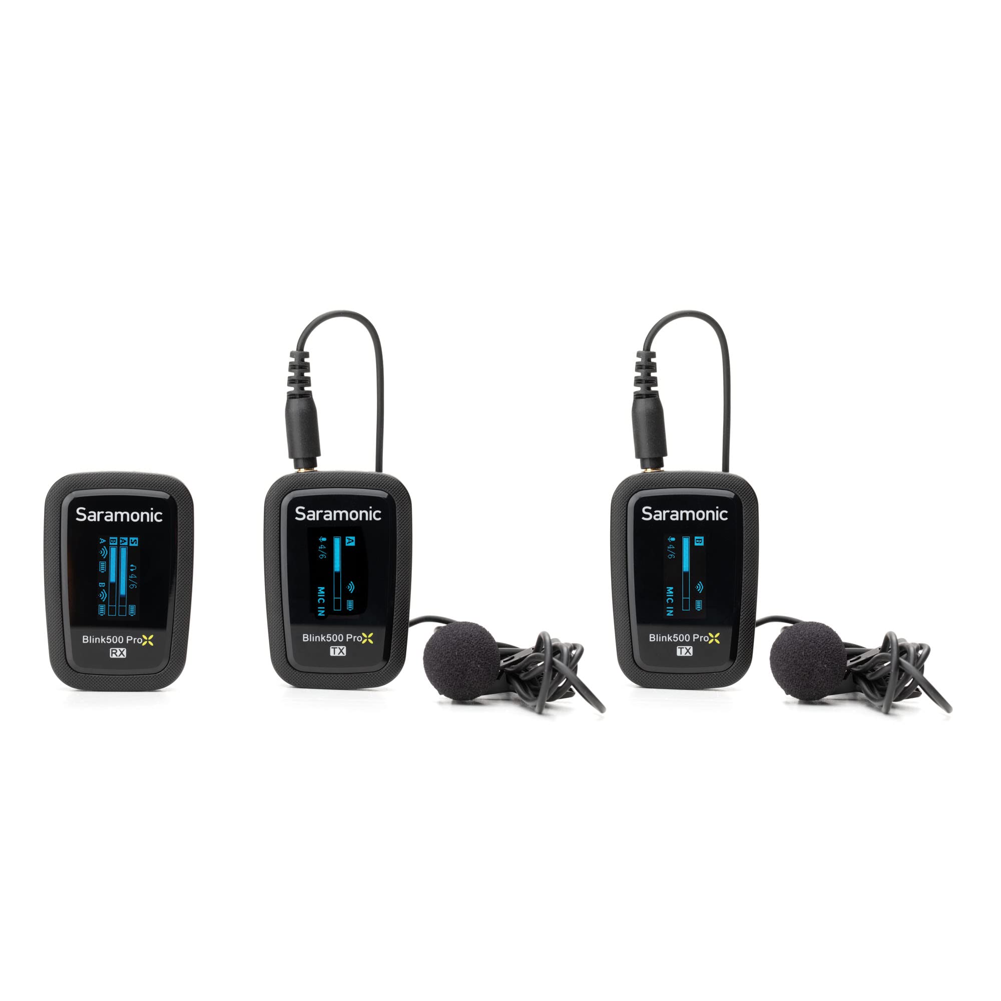 Saramonic Blink 500 Pro X B2 2-Person Wireless 2.4GHz Clip-On Microphone System with Lavaliers for Cameras, Mobile & More, Black